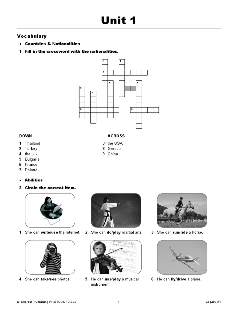 01 LEGACY A1 Unit 1 | PDF | Plural | Grammatical Number