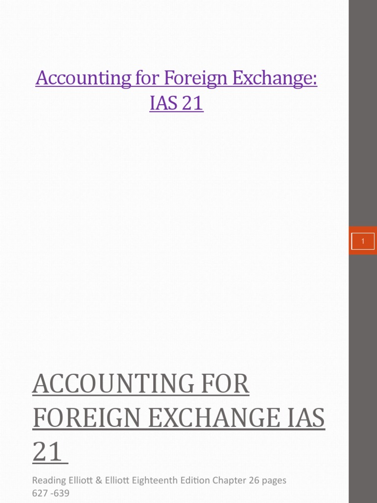 Accounting for Foreign Exchange Rates with IAS 21 | PDF | Balance Sheet ...