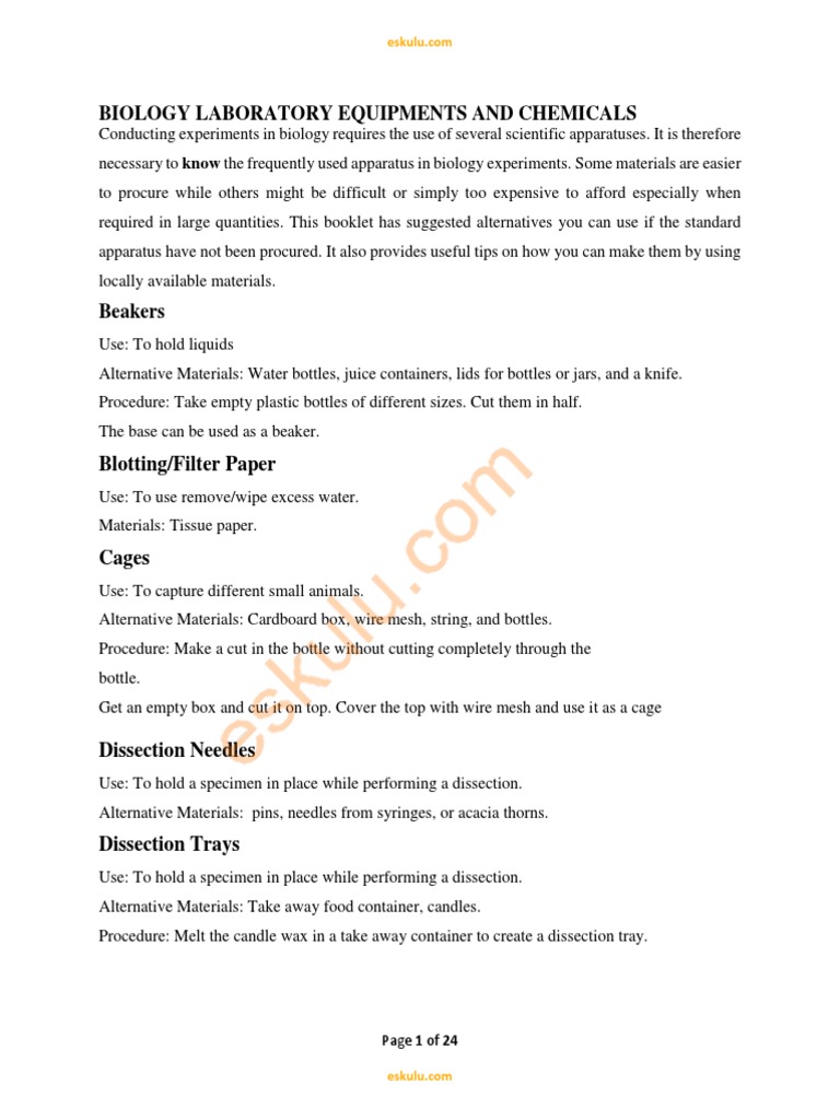 Grade 10 To 12 Guide To Practicals in Biology | PDF | Sodium Hydroxide ...
