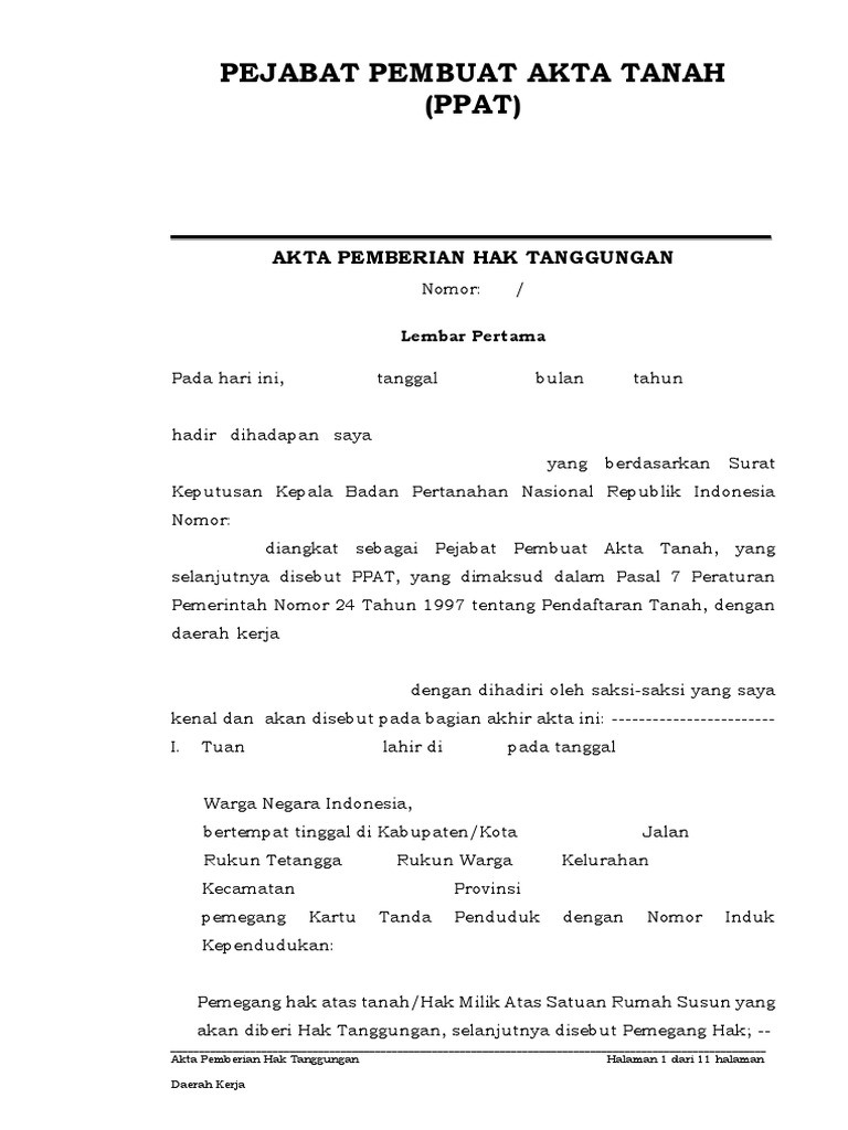 2 Apht Ppat Contoh Akta | PDF