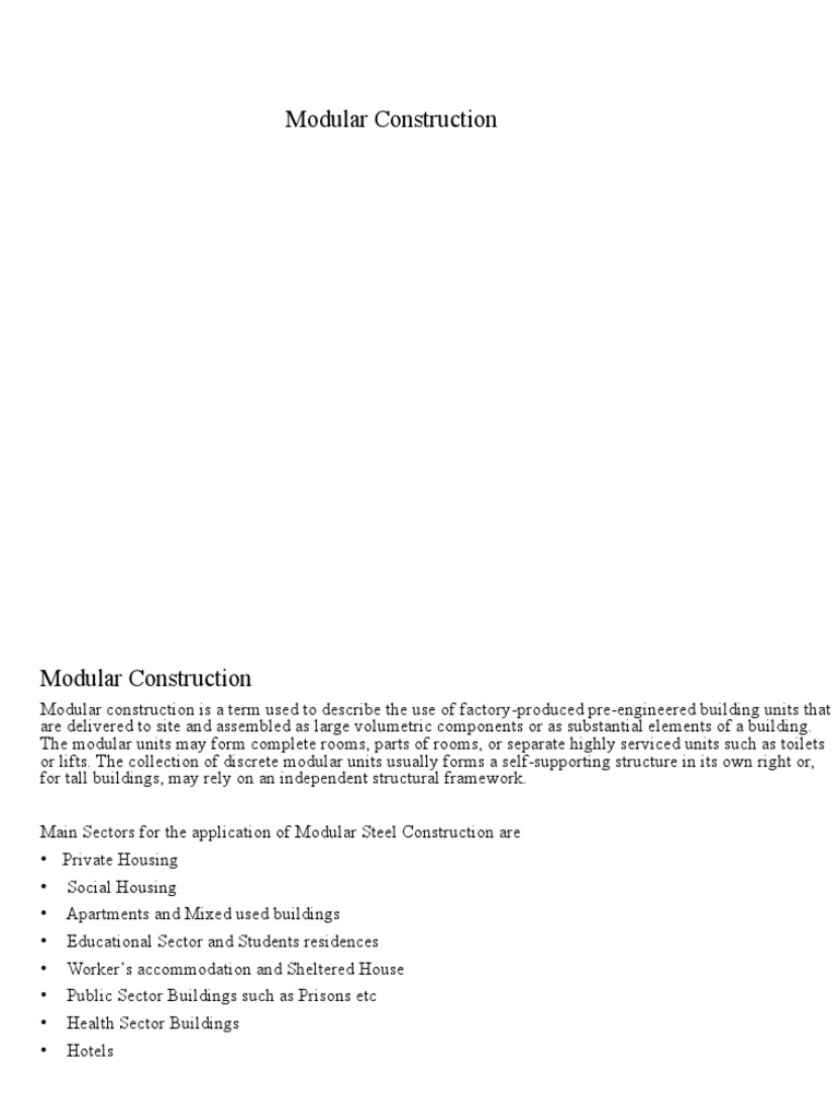Modular Construction | PDF | Drywall | Wall