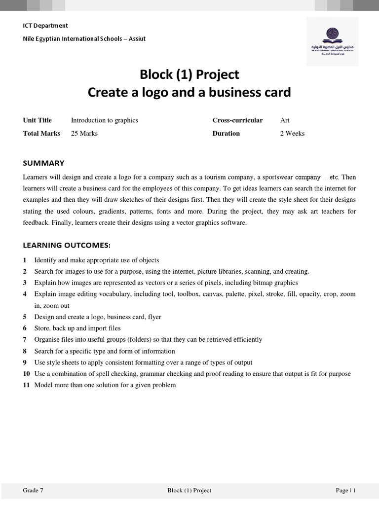 ICT Grade 7 Block 1 Project | PDF | Computing | Computer Graphics