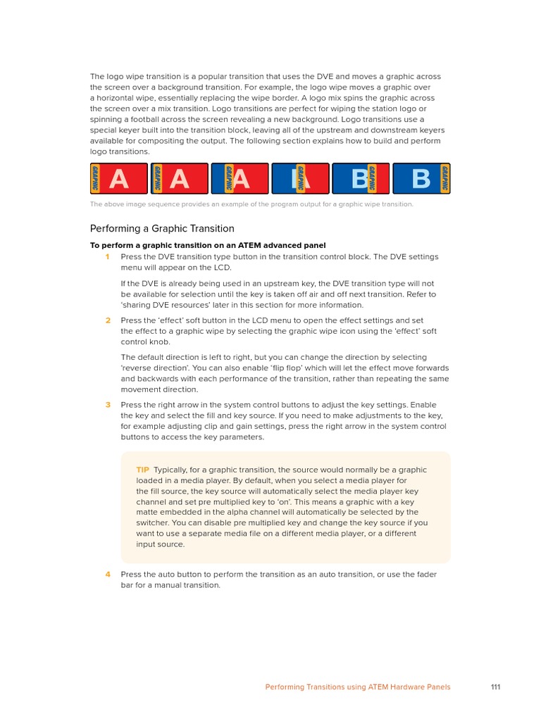 To Perform A Graphic Transition On An ATEM Advanced Panel | PDF ...