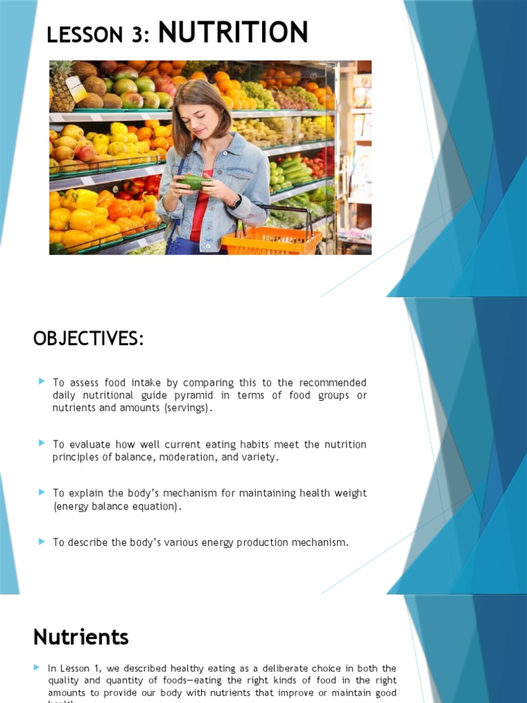 Pe 1 Lesson 3 Nutrition | PDF | Fat | Carbohydrates