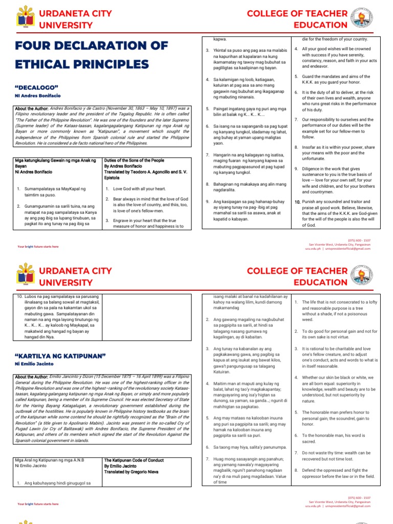 Lesson 7 Four Declaration of Ethical Principle | PDF | Philippines