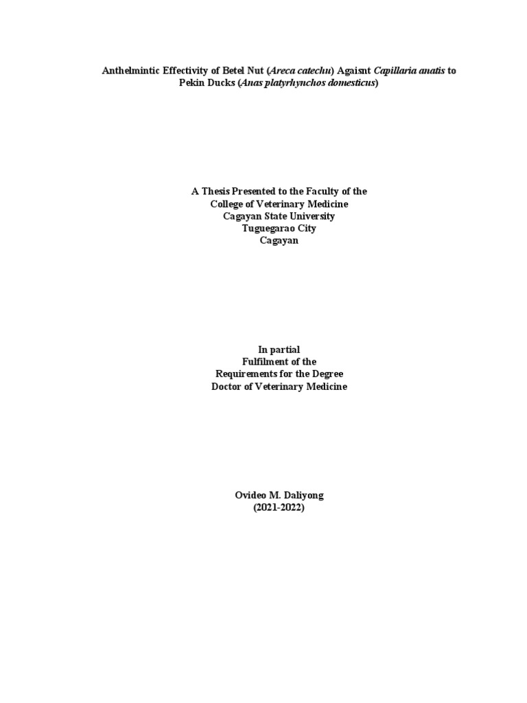 Thesis - Draft | PDF | Nematode