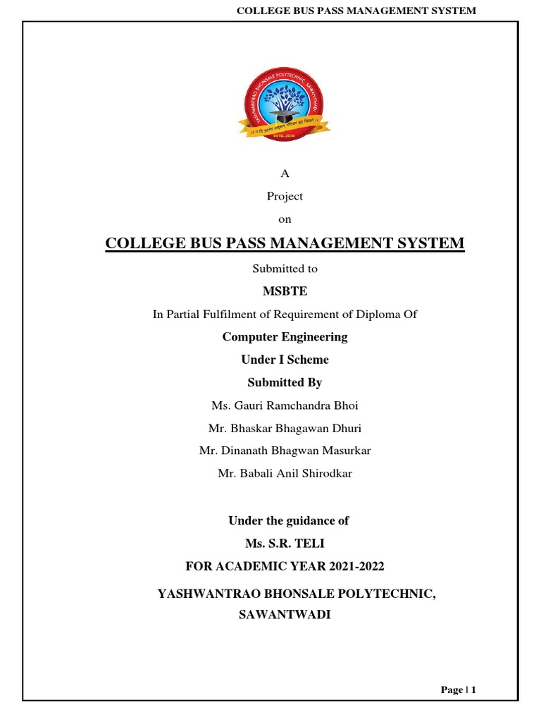 College Bus Pass Management System | PDF | World Wide Web | Internet & Web