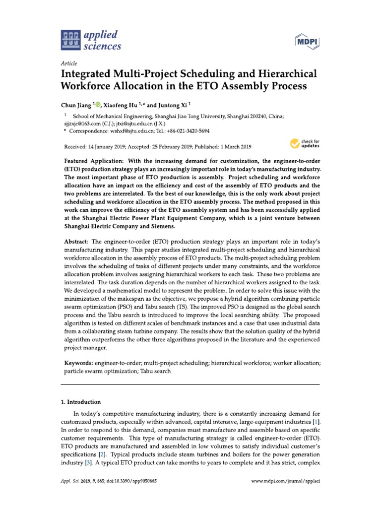 Rt Workforce Scheduling Integrated Multi Project Scheduling And Hierarchical Workforce