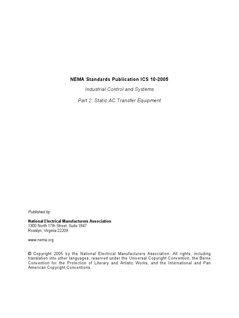 Nema Ics 10.2-2005 | PDF | Switch | Alternating Current