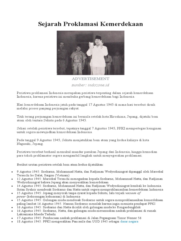 Proklamasi Kemerdekaan Indonesia | PDF