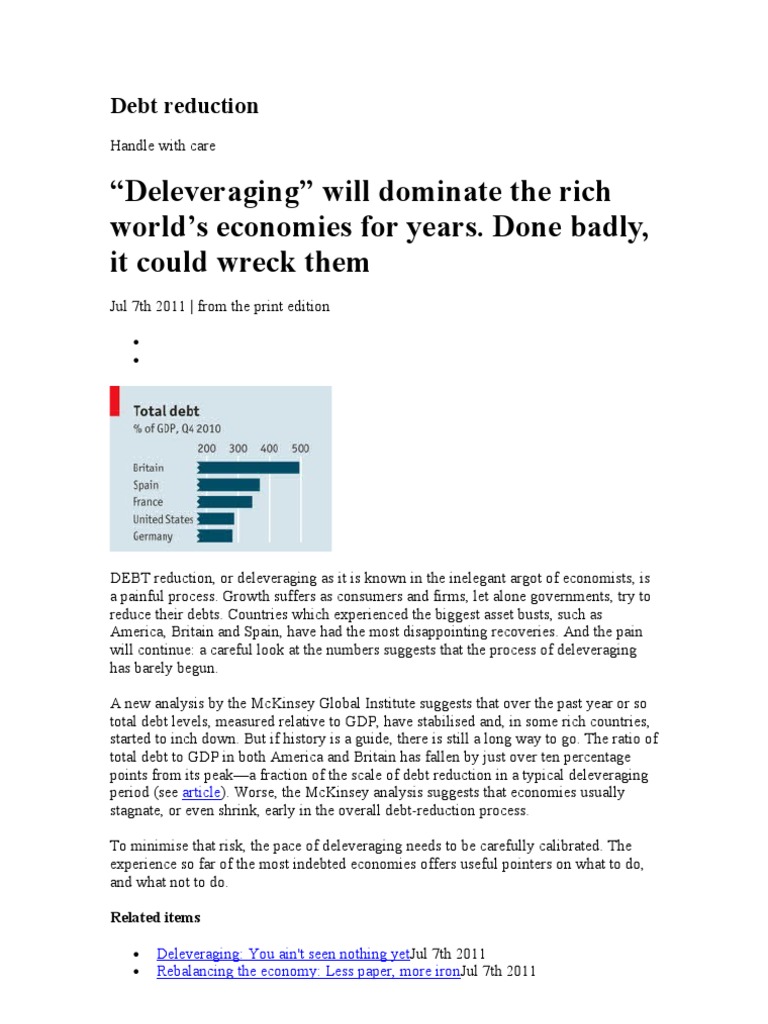 Debt Reduction | PDF | Deleveraging | Austerity