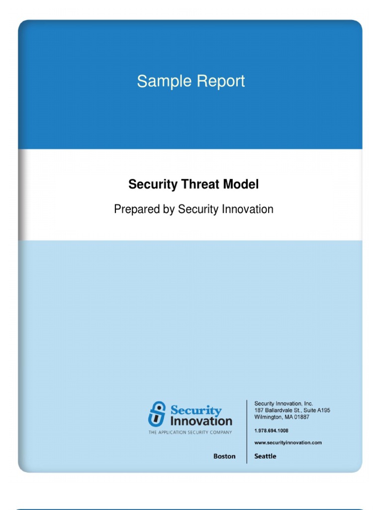 Sample Report - Threat Model | Threat (Computer) | Security Technology