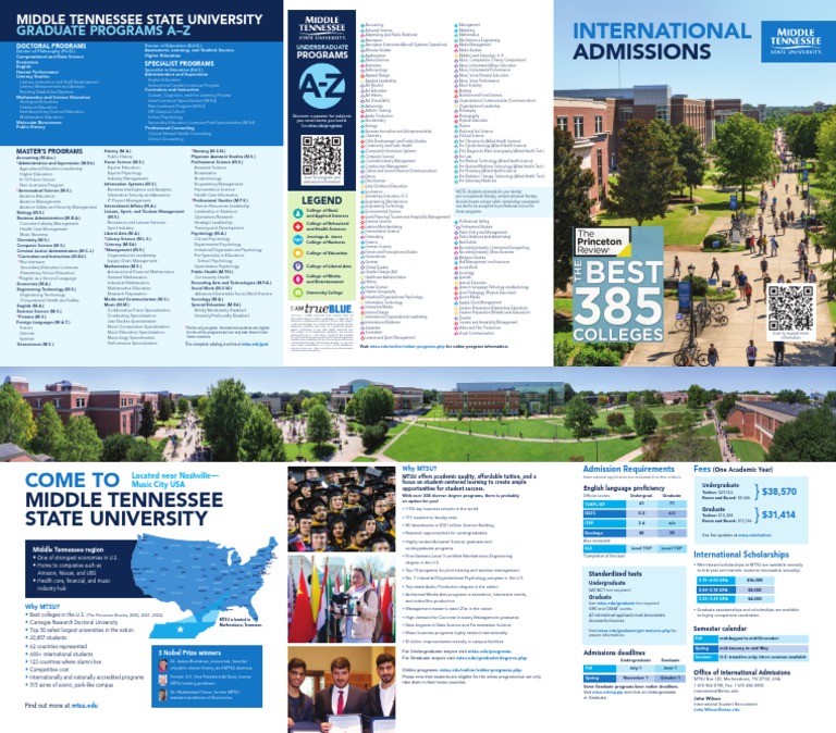 MTSU International Recruitment Brochure 2022 | PDF | Science | Psychology