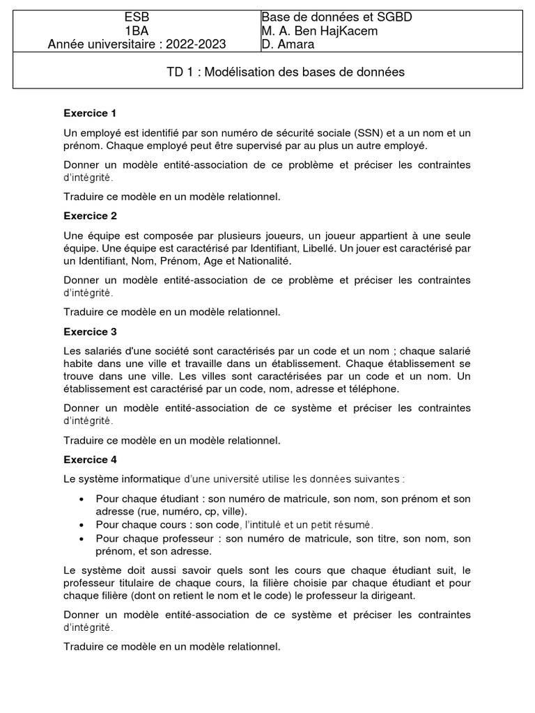 Modélisation des données relationnelles | PDF | Bases de données ...