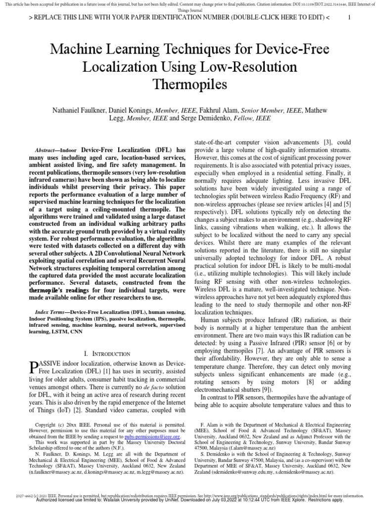 Machine Learning Techniques For Device-Free Localization Using Low ...
