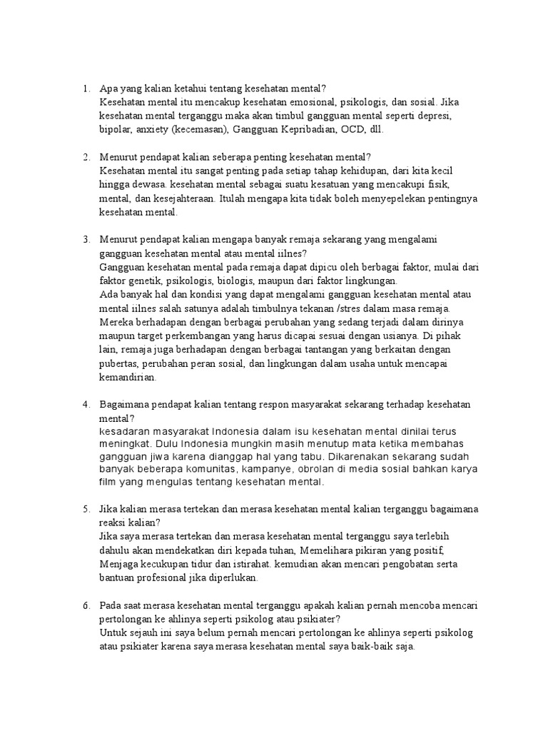 Pertanyaan+jawaban FGD | PDF