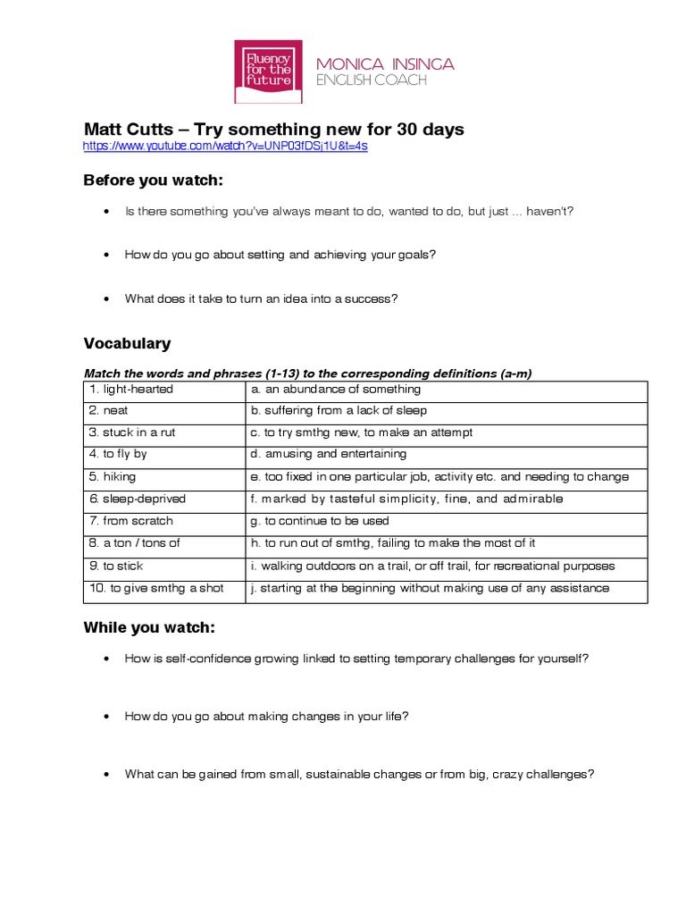 Try Something New for 30 Days: Matt Cutts on Setting Challenges | PDF