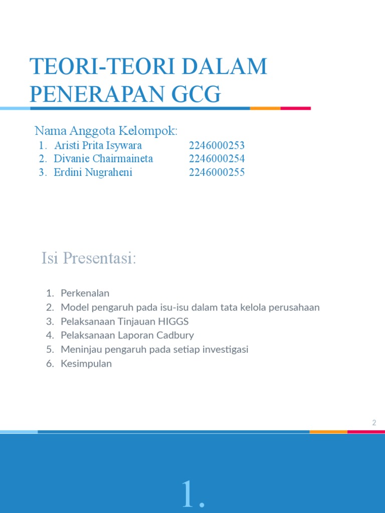 Teori-Teori Dalam Penerapan GCG | PDF