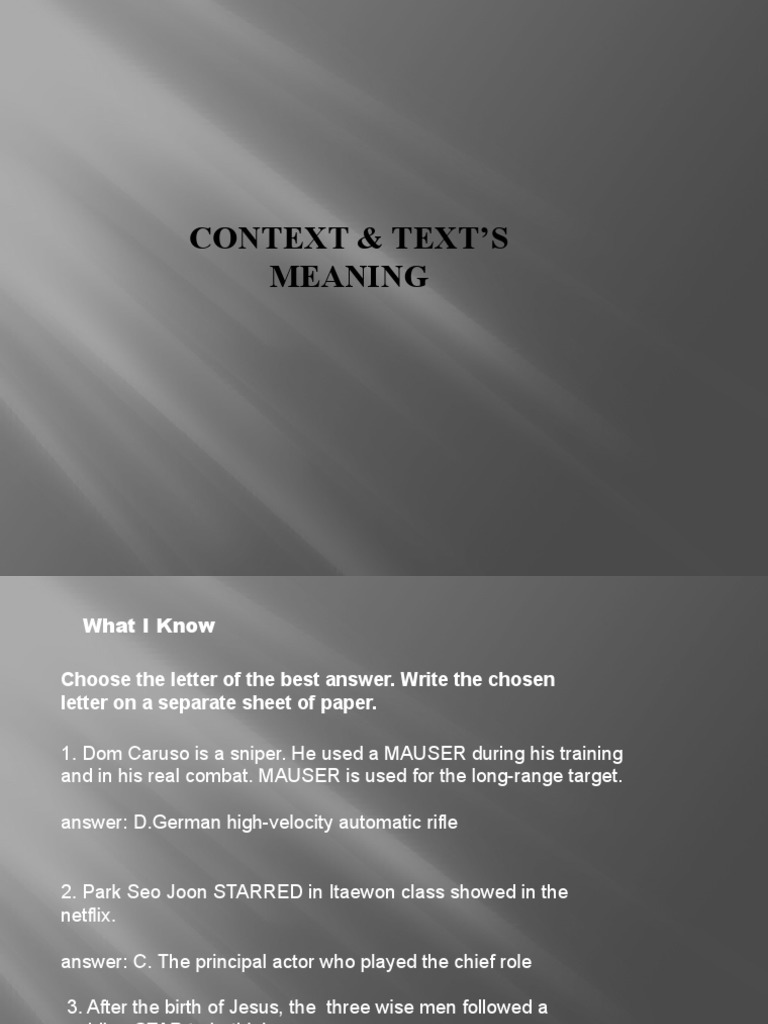 Text Context Meaning Crisly ANDERSON | PDF | Poetry | Writers