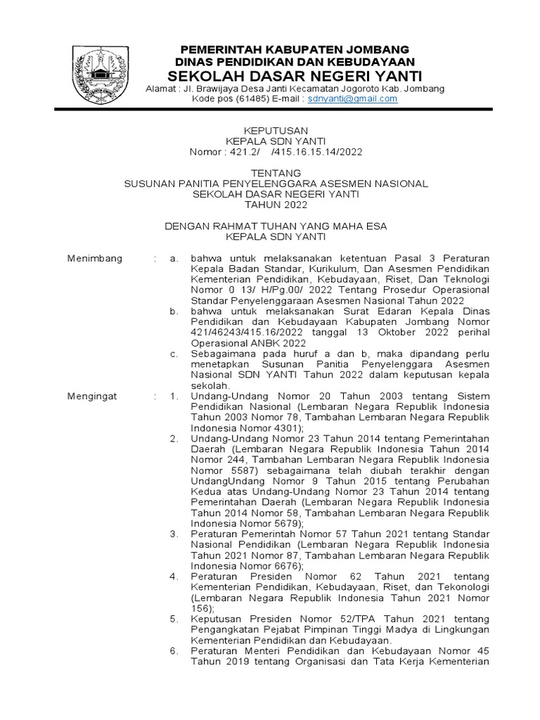 SK Susunan Panitia | PDF SK Susunan Panitia | PDF