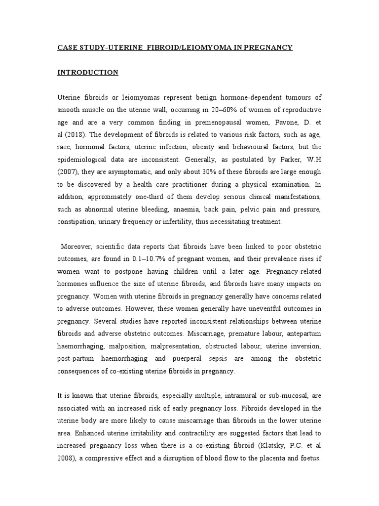Case Study - Uterine Fibroids | PDF | Pregnancy | Uterus