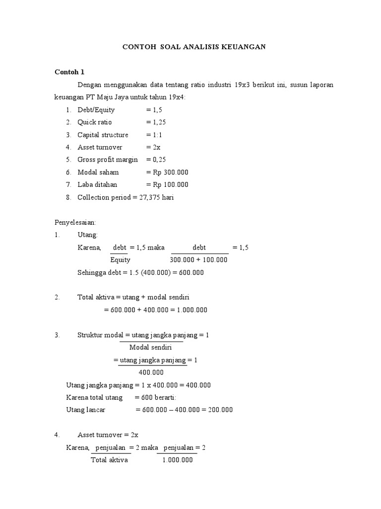 Contoh Soal Laporan Keuangan | PDF