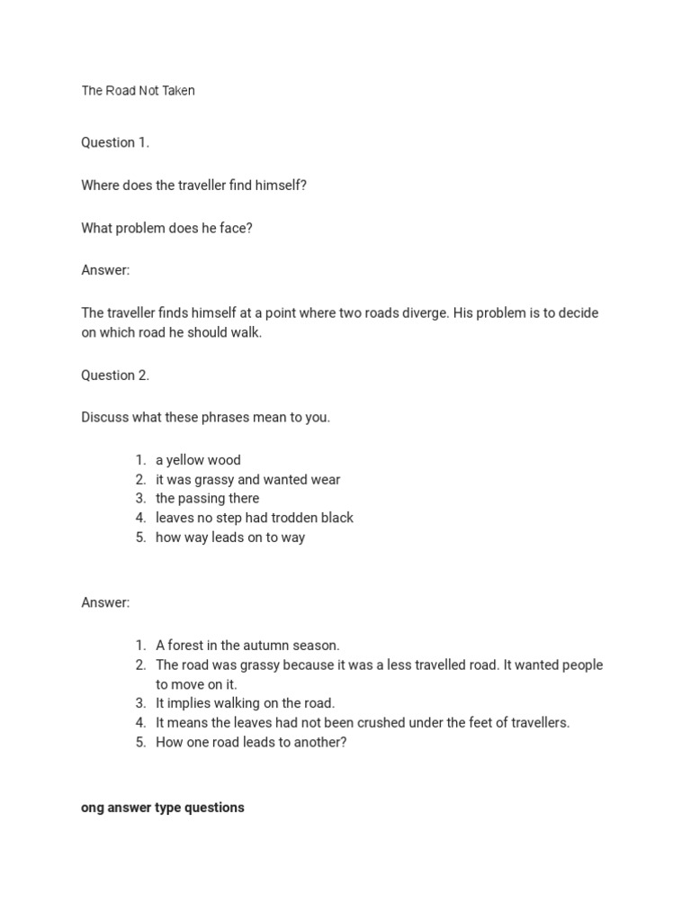 The Road Not Taken | PDF | Poetry