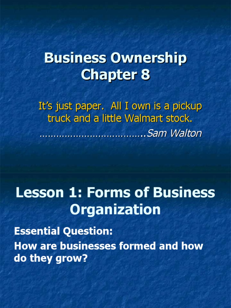 Understanding Business Ownership Types | PDF | Franchising | Venture ...