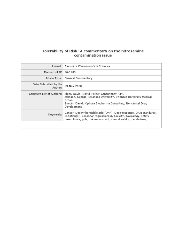 Nitrosamines | PDF | Food And Drug Administration | Pharmacology