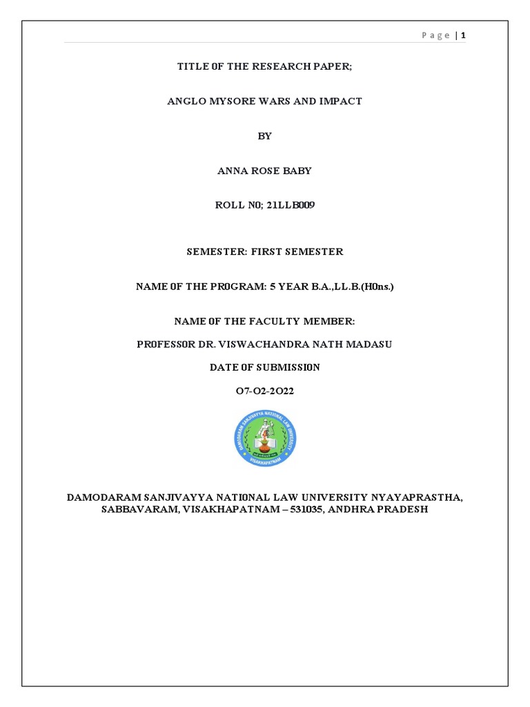 Anglo Mysore | PDF | Conflicts | British India