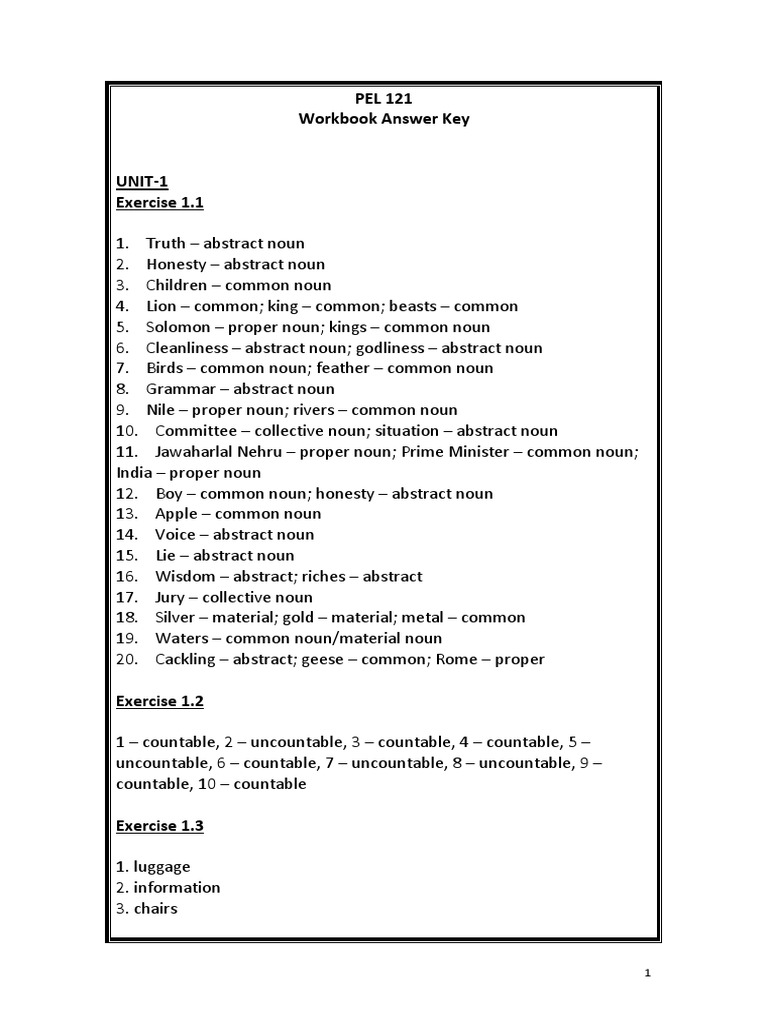 PEL 121 Answer Key | PDF | Clause | Sentence (Linguistics)