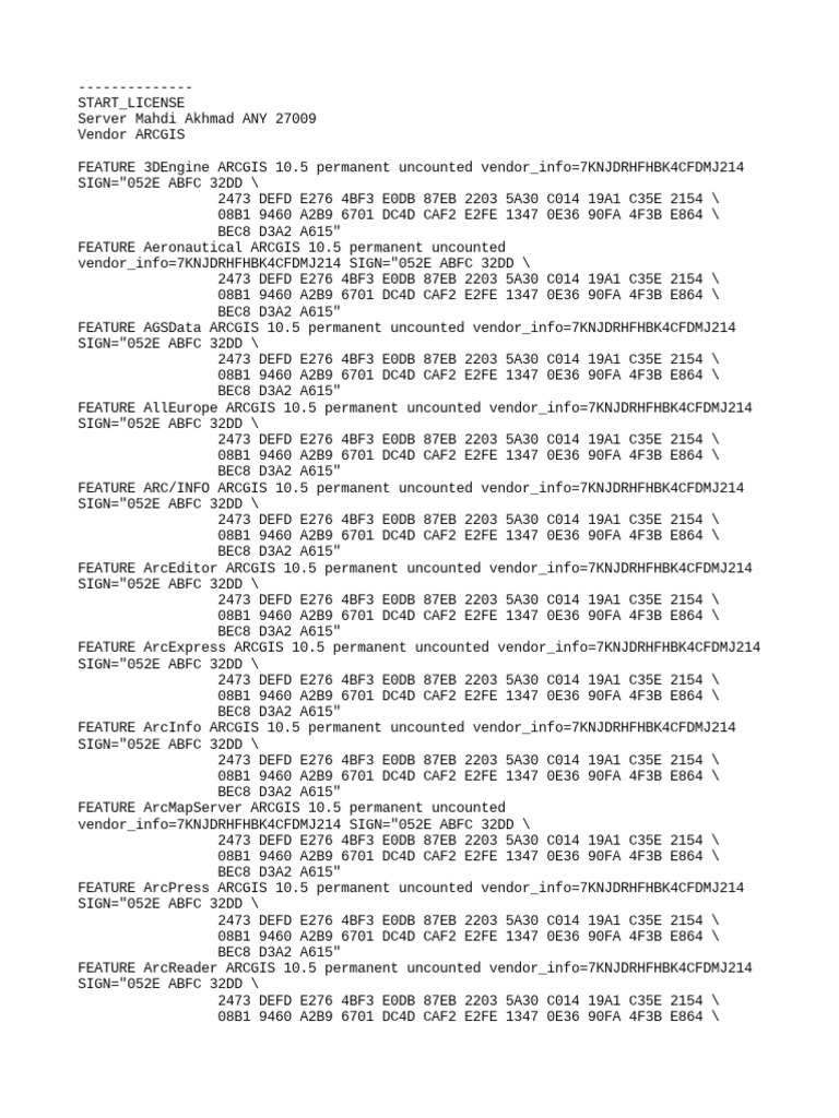 ARCGIS 10.5 License Features List | PDF | Esri | Computer Science
