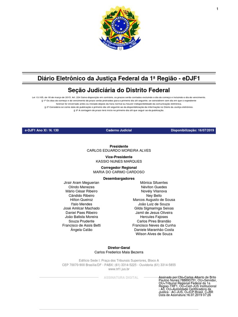 Cadernos JUD DF 2019-07-16 XI 130 | PDF | Advogado | Separação de Poderes