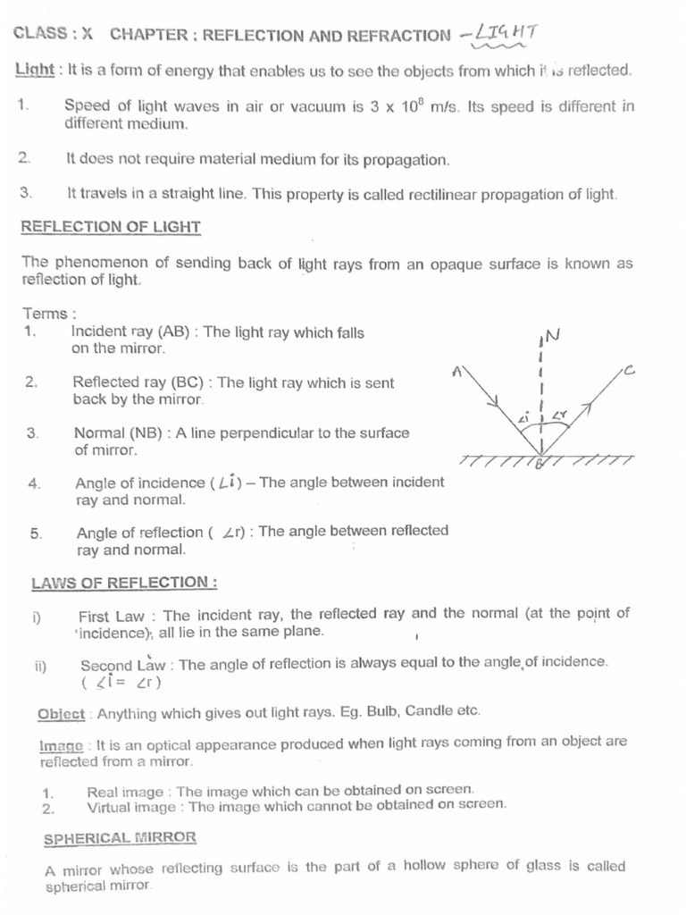 Light Notes With Assignment and Formulae List | PDF