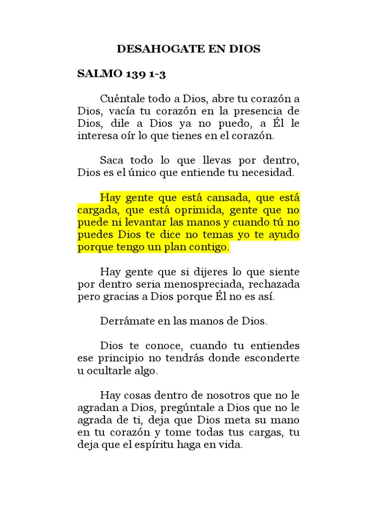 Desahogate en Dios | PDF | Dios | Oración