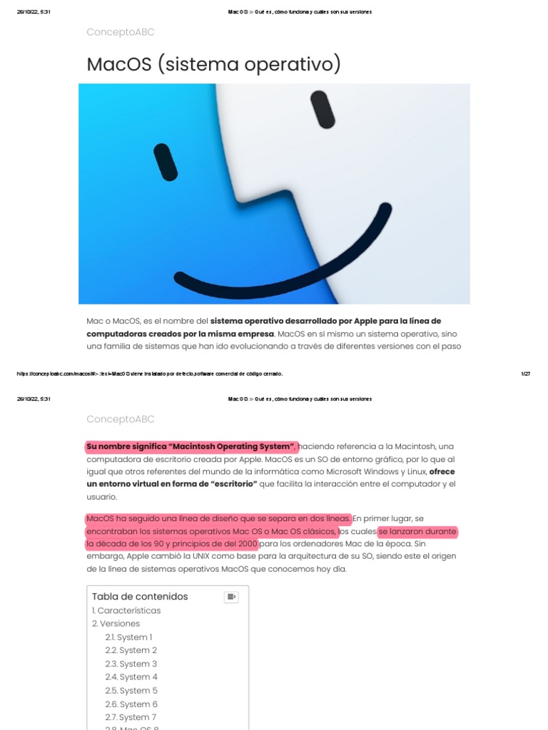 Historia y Evolución de MacOS | PDF | Mac OS | Apple Inc.
