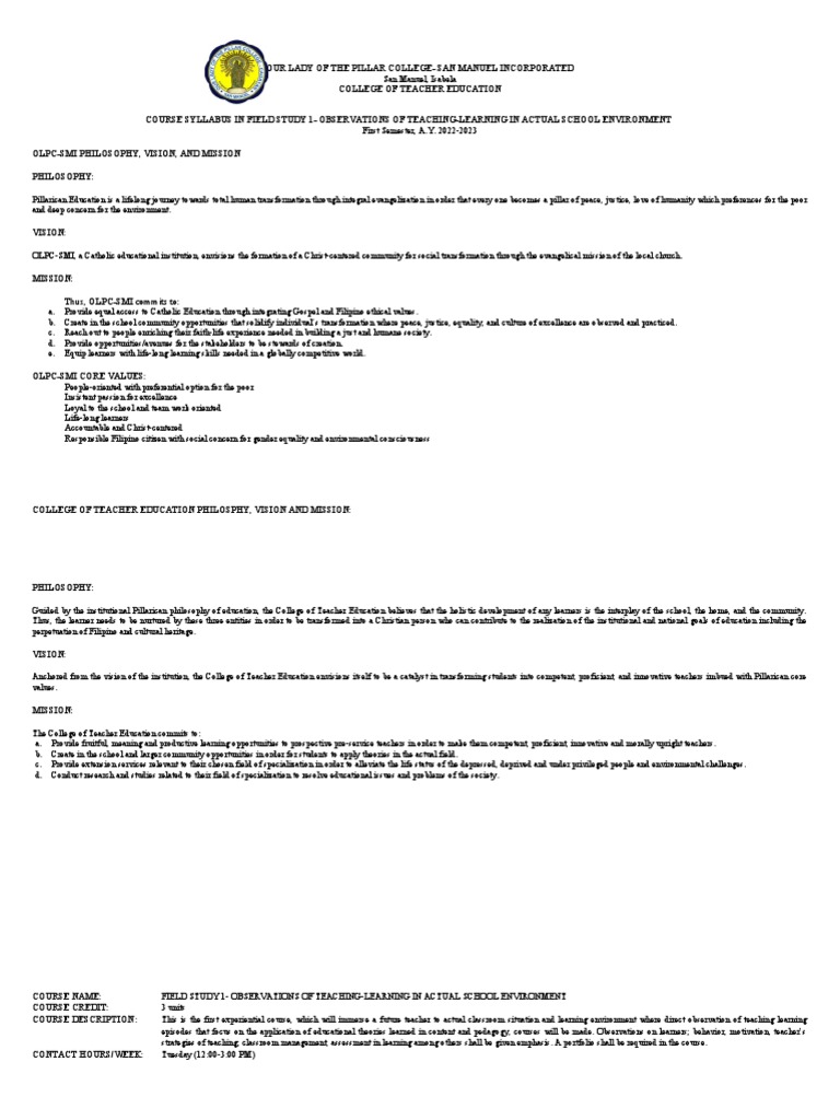 FS 1 | PDF | Teaching Method | Educational Assessment