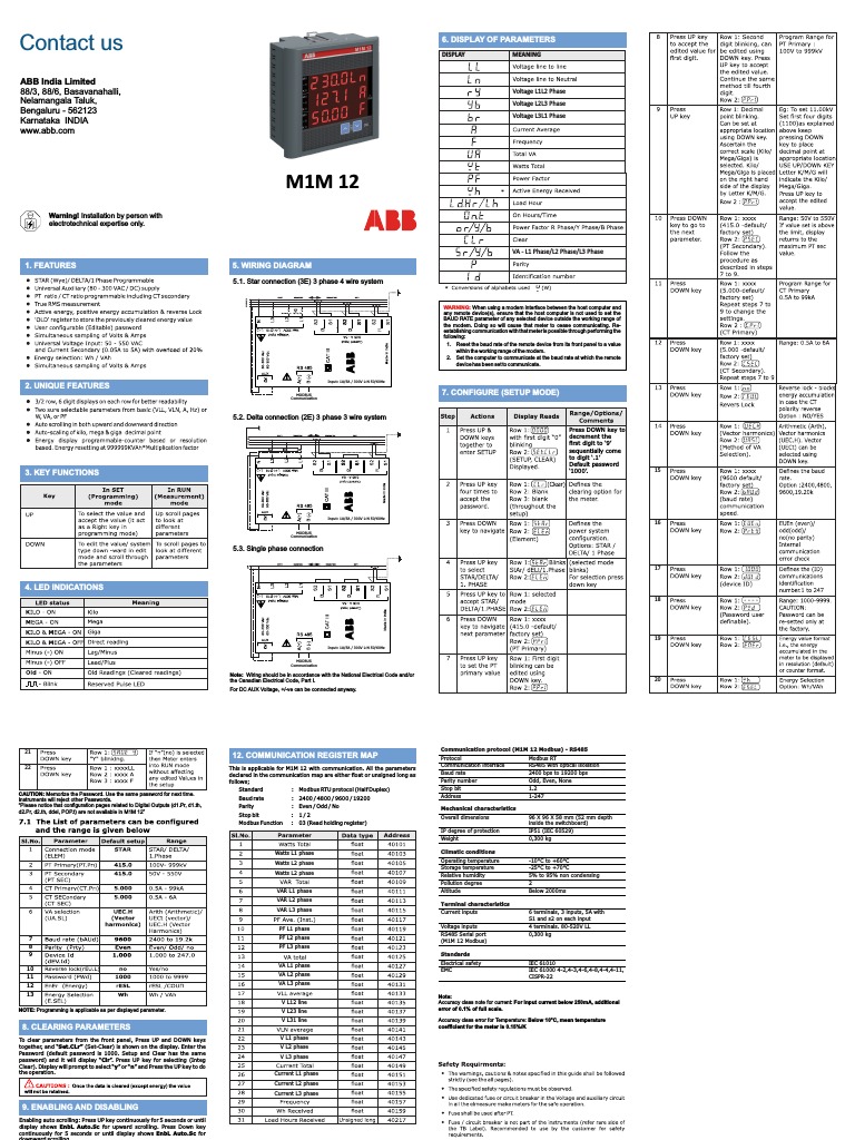 Installation Manual M1M 12 | PDF | Power Supply | Electrical Engineering
