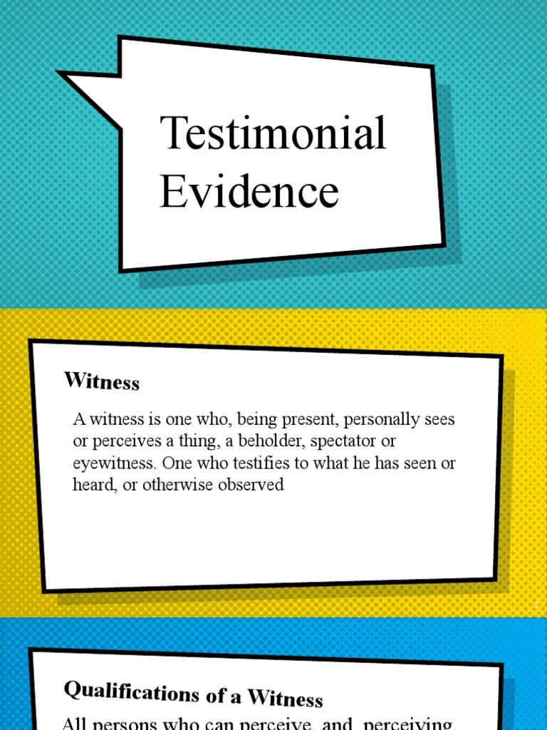 Testimonial Evidence - 2077522786 | PDF | Witness | Testimony