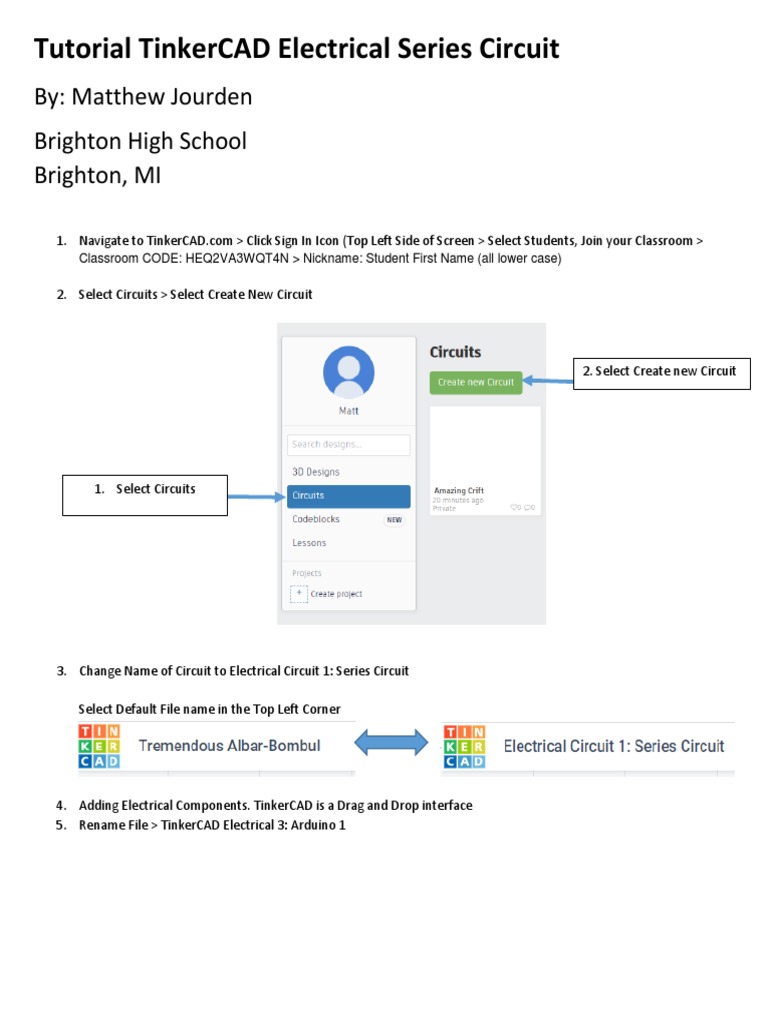 03 Tutorial TinkerCAD Electrical Arduino Tutorial 1 | PDF | Arduino ...