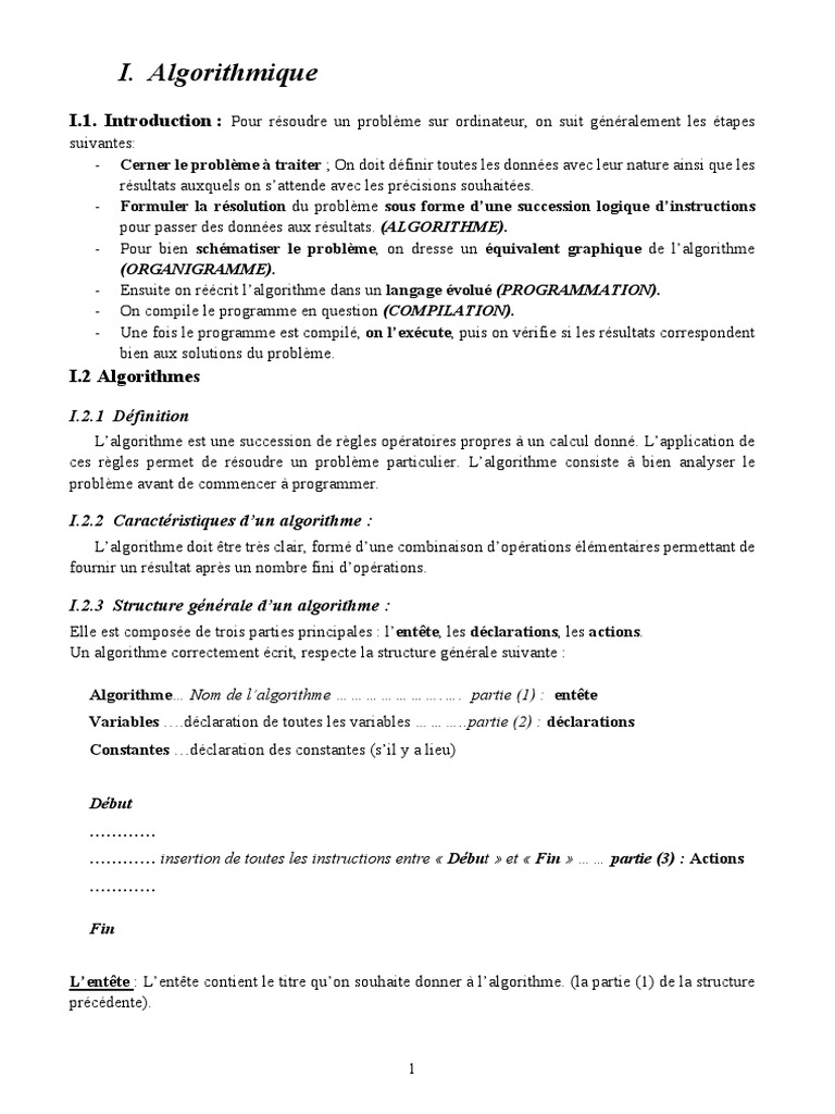 Module Informatique 2 (S2 1ere ST) Bourkache | PDF | Structure de contrôle | Programmation ...