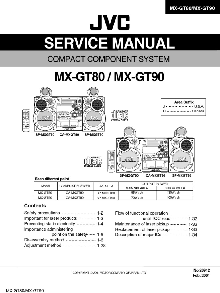 JVC mx-gt80 gt90 SM No-Sch (ET) | PDF | Electrical Connector | Amplifier