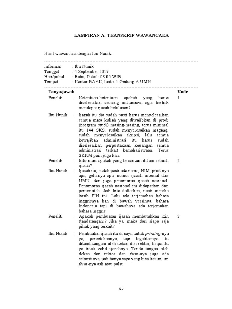 Contoh Transkip | PDF