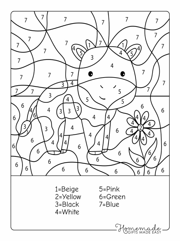 Color by Number Printable Cow | PDF