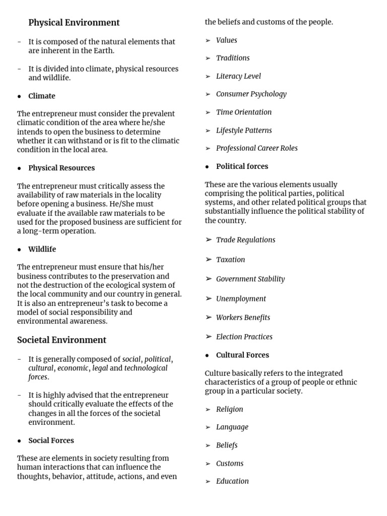 Lesson 4 - The Environment of The Entrepreneurial Venture | PDF ...