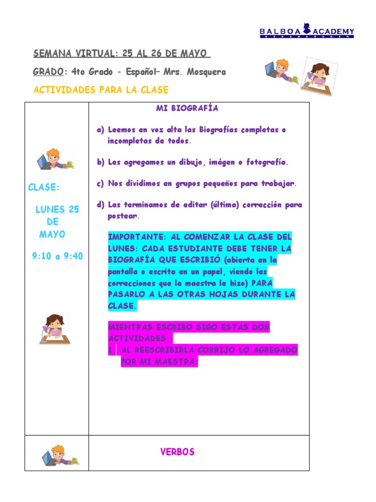 Aprendiendo sobre mi biografía y los verbos en diferentes tiempos | PDF