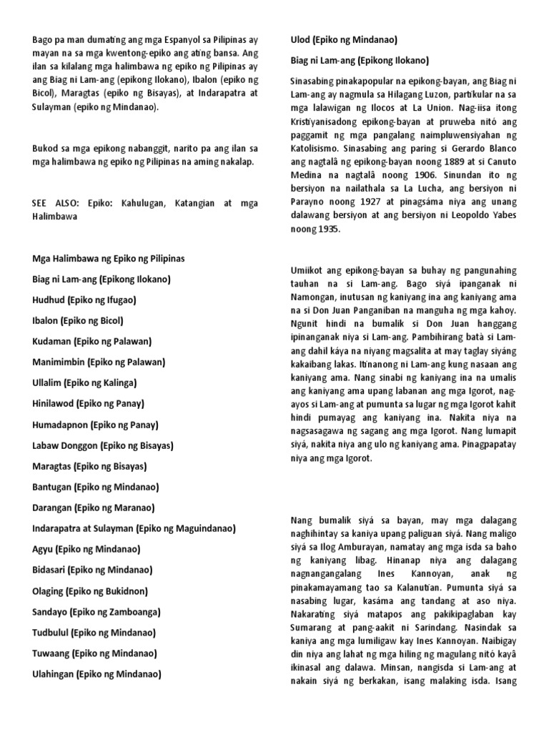 Bago Pa Man Dumating Ang Mga Espanyol Sa Pilipinas Ay Mayan Na Sa Mga Kwentong | PDF