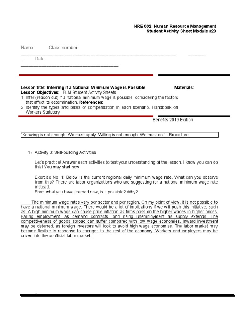 Understanding National Minimum Wages | PDF | Minimum Wage | Labour ...