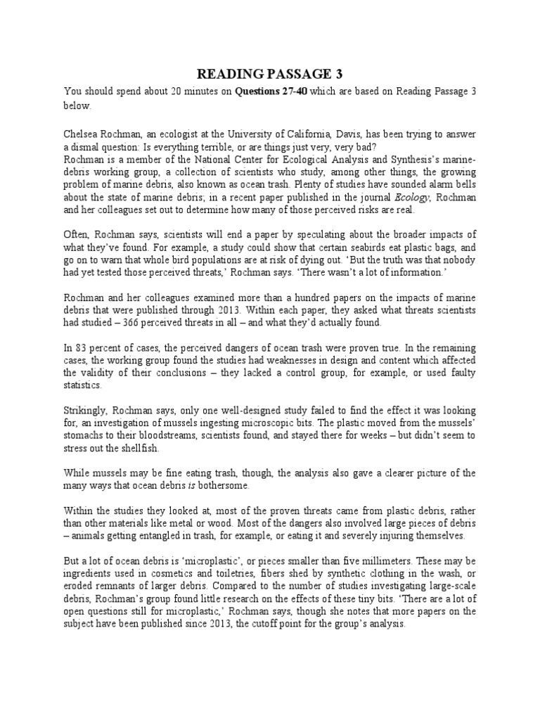 Reading Passage 3 | PDF | Natural Environment | Environmental Science