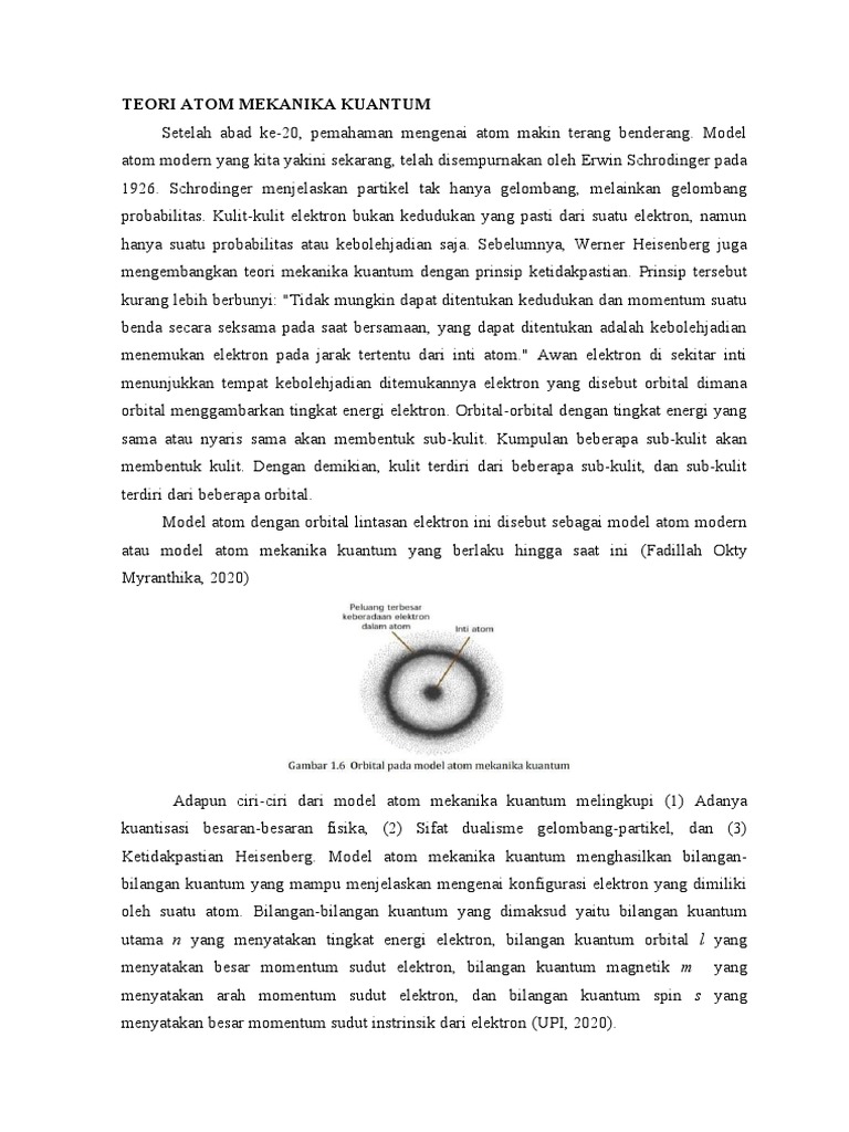 Teori Atom Mekanika Kuantum | PDF